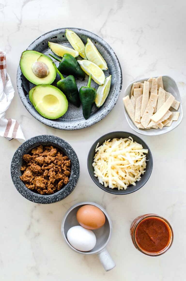 Migas with Chorizo and Poblano Peppers