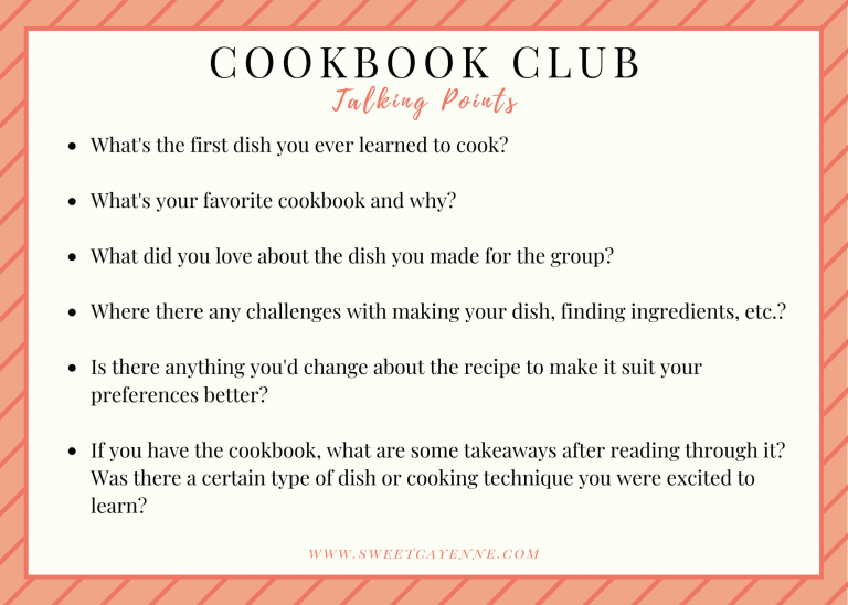 Sweet Cayenne Cookbook Club | Tips for Planning and Hosting